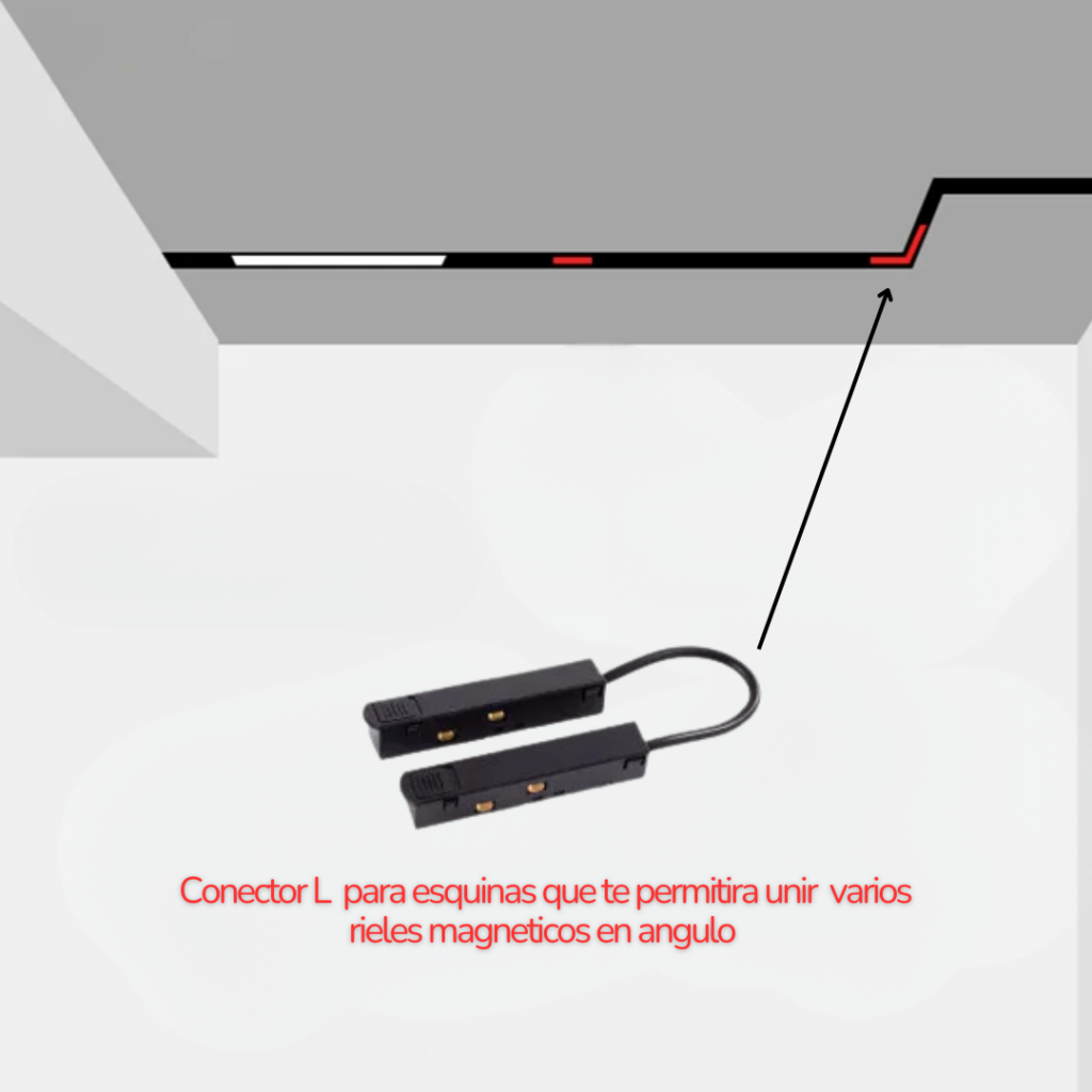 Conector L para riel magnetico – MR LED PANAMÁ